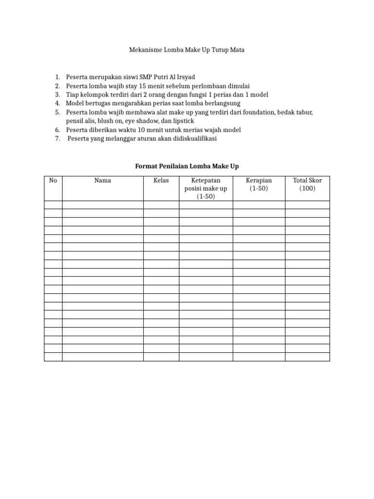 Penilaian Lomba 17an | PDF