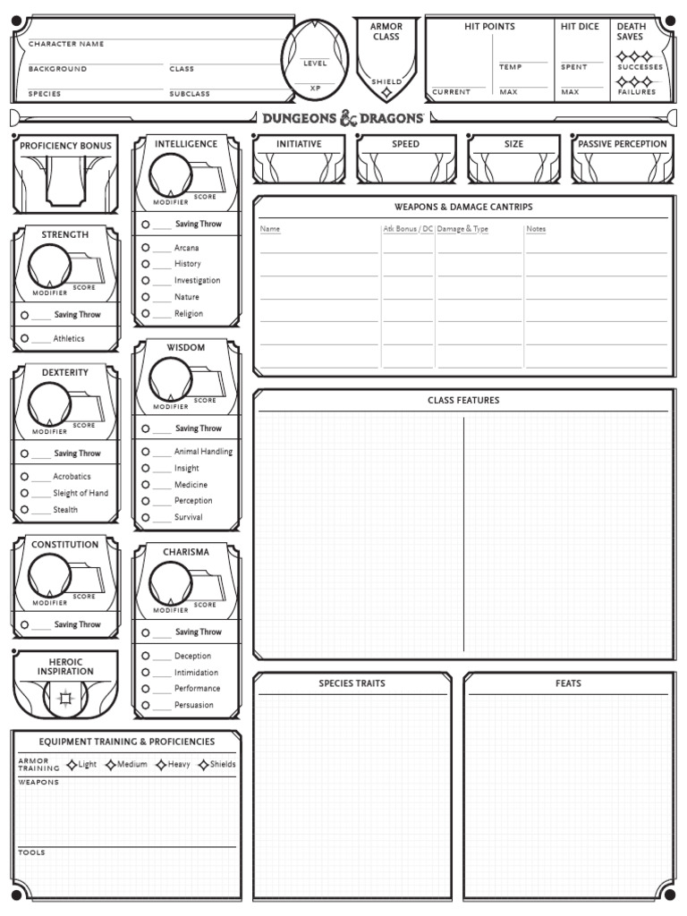 Character-Sheet Centar LV 1 | PDF | Role Playing | Gary Gygax Games