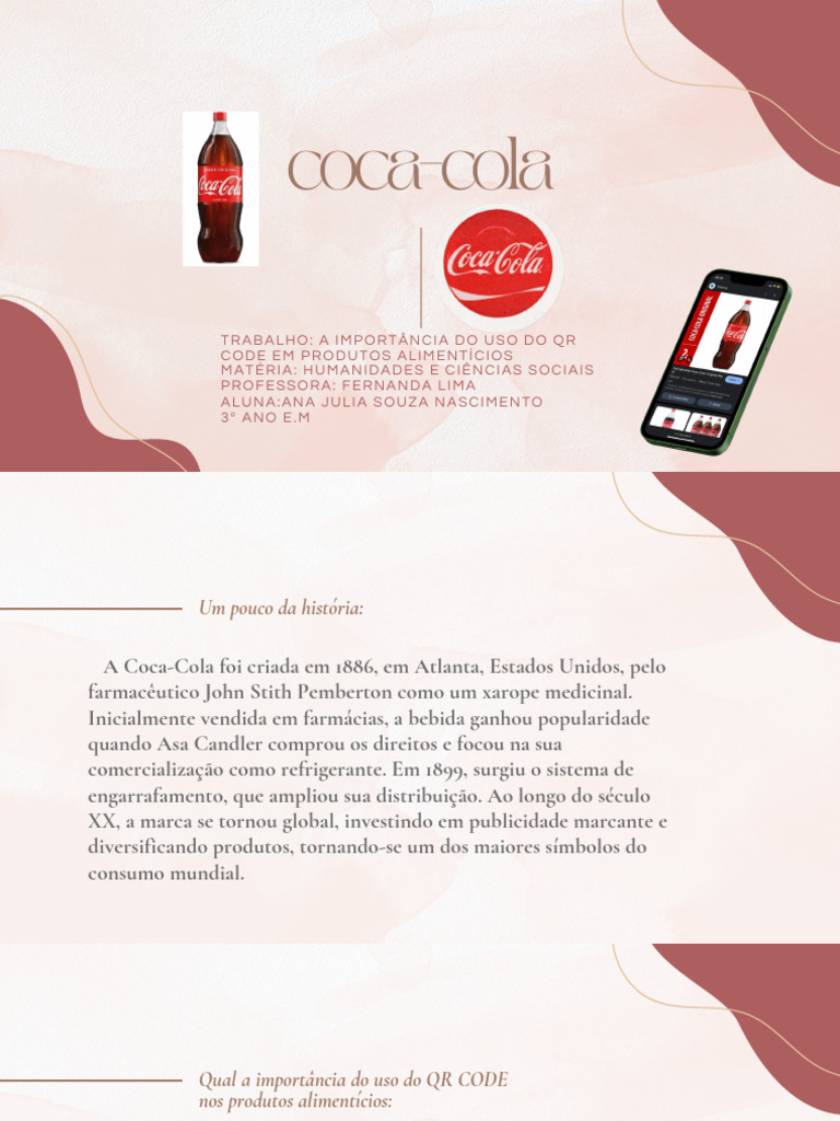 QR Code e a Coca-Cola: Transparência Alimentar | PDF | Coca Cola | The ...