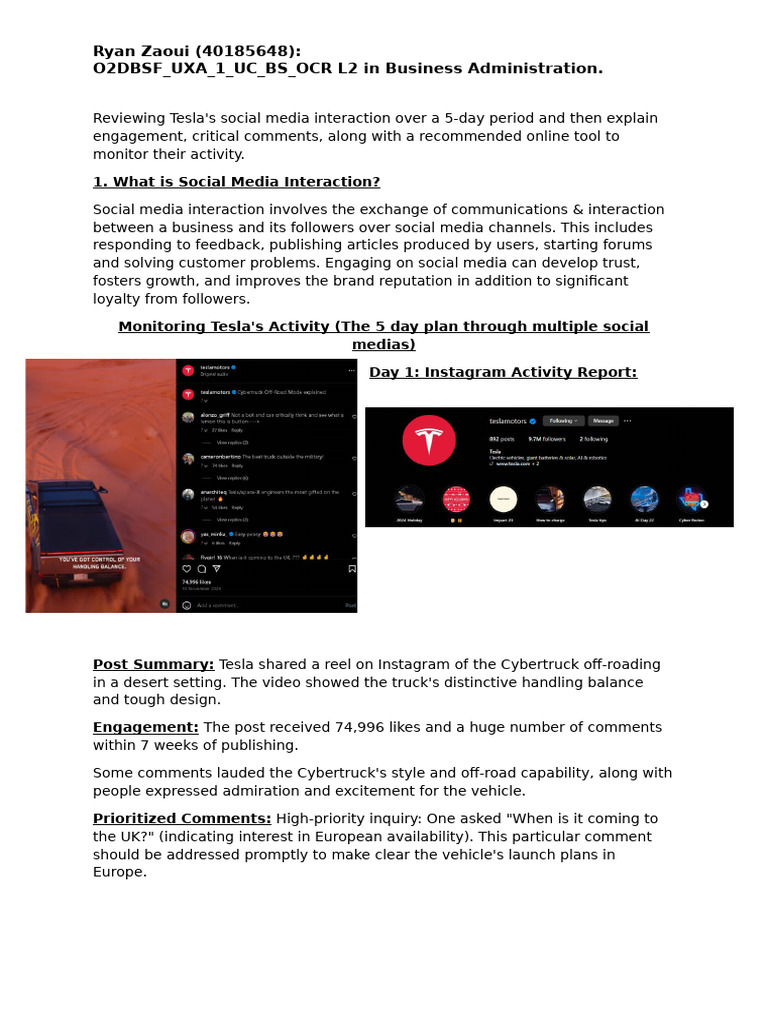 Tesla Social Media Engagement Analysis | PDF | Social Media | Popular ...