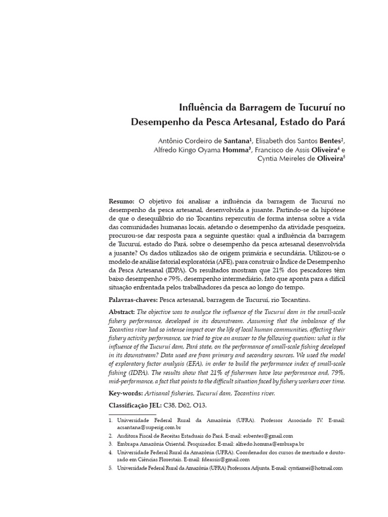 Impacto da Barragem de Tucuruí na Pesca | PDF | Geociências