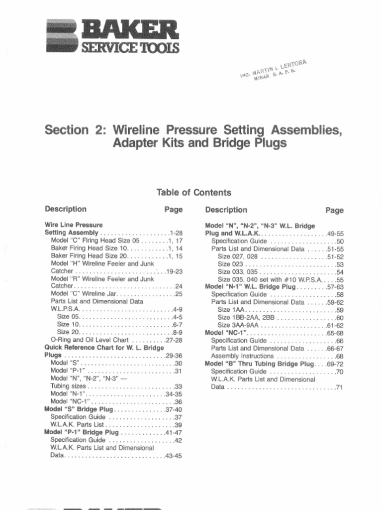 Manual Baker Wireline 01 | PDF
