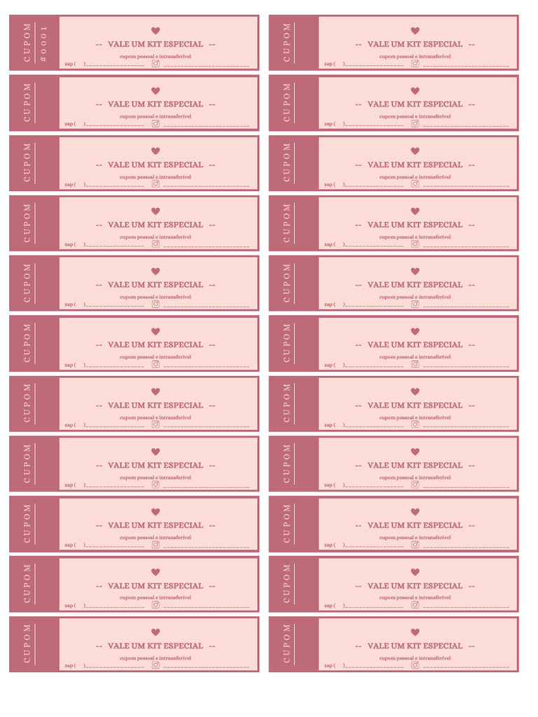 Documento A4 Cupom Dia dos Namorados Romântico Rosa | PDF