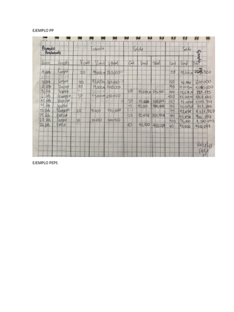 Ejercicios PP, Peps, Ueps | PDF