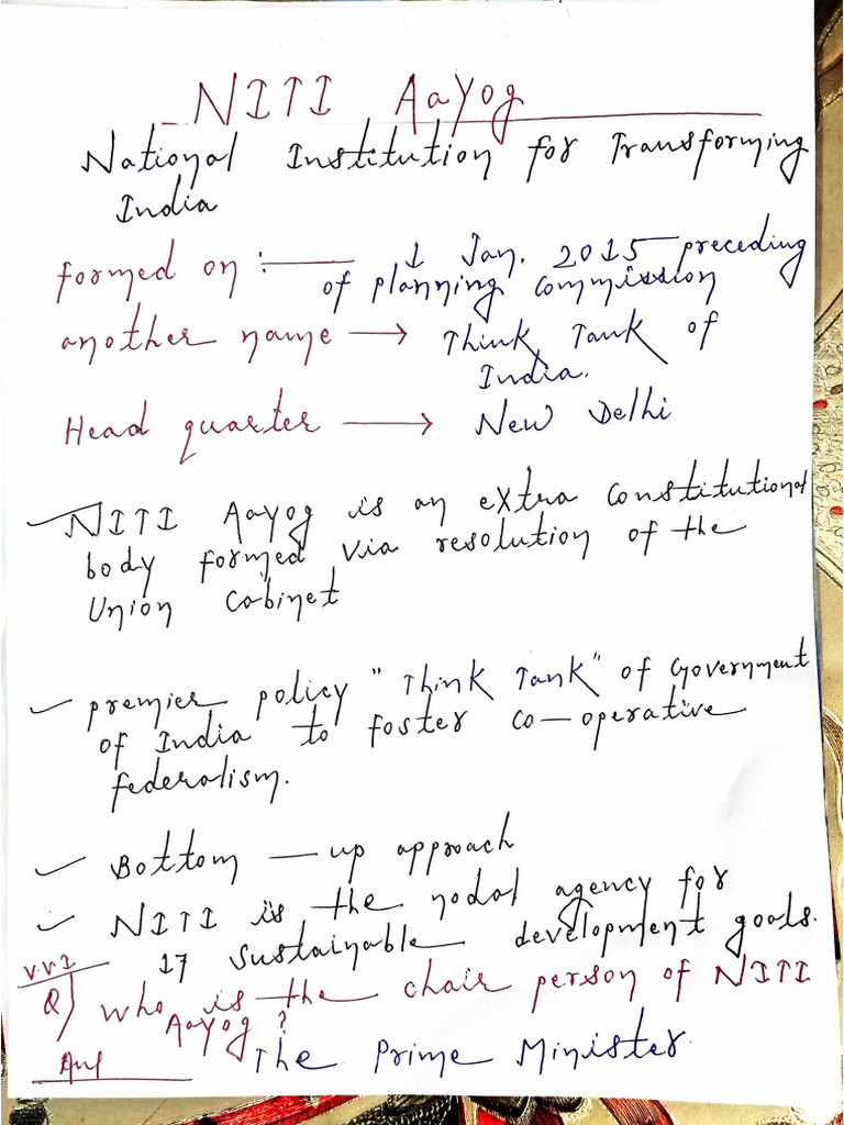 NITI Aayog Complete Details | PDF