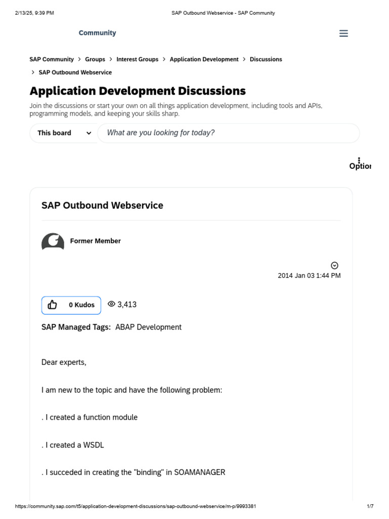 SAP Outbound Webservice - SAP Community | PDF | Web Service | Computing