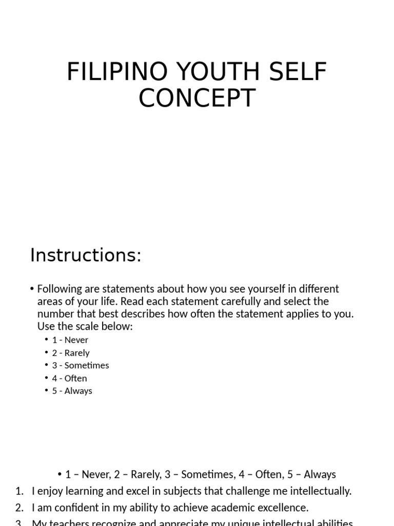 PT 1.1 Filipino Youth Self Concept | PDF | Knowledge | Mentorship