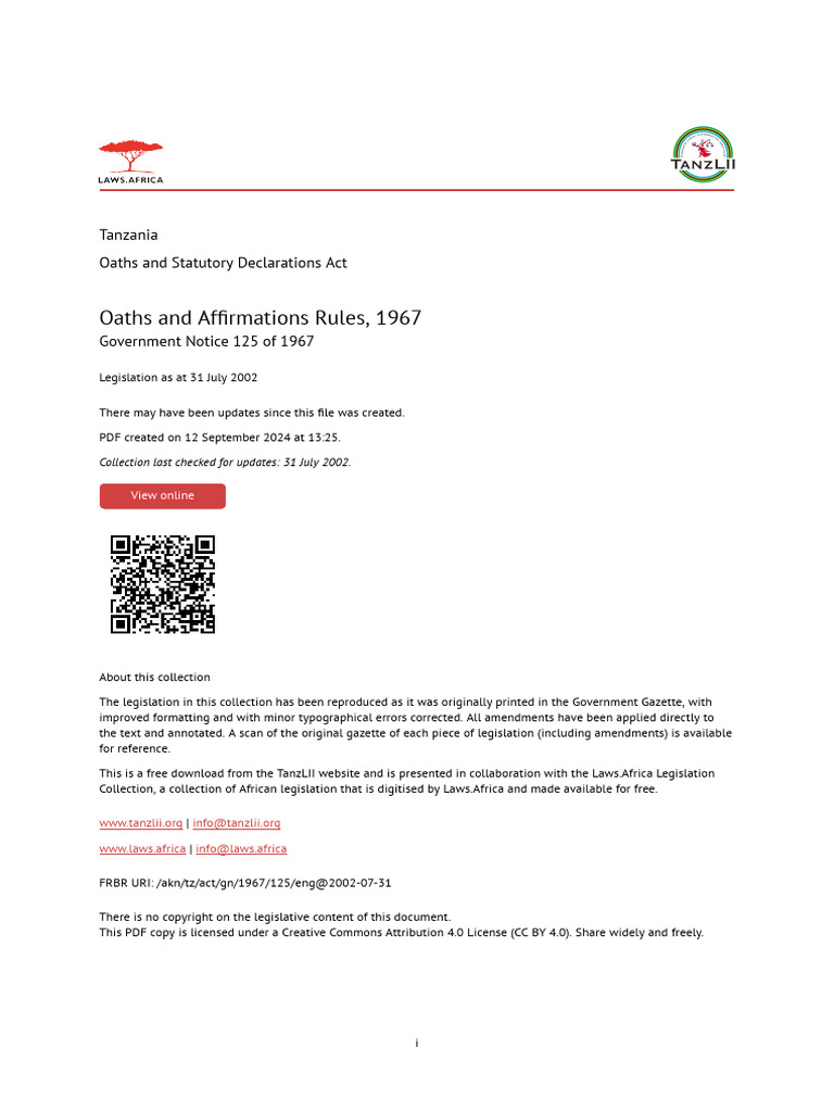 Oaths and Affirmations Act Overview | PDF | Oath | Justice