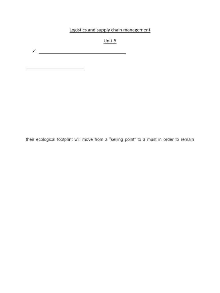 Logstcs & SCM unit 5 | PDF | Logistics | Internet Of Things