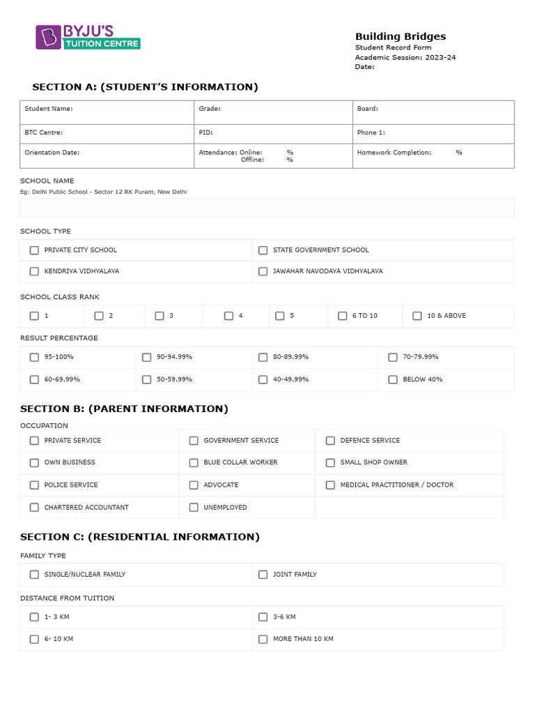 BTC - Building Bridges form - 2 page | PDF