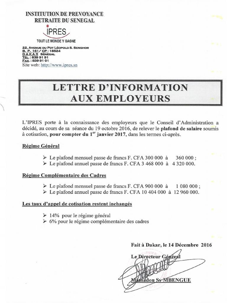 Lettre D'information Aux Employeurs | PDF