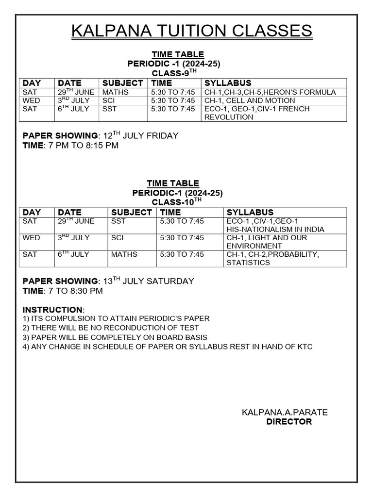 KTC Time Table-1 | PDF