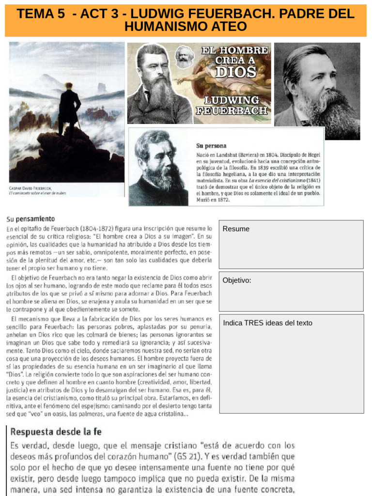 Ludwig Feuerbach y el Humanismo Ateo | PDF