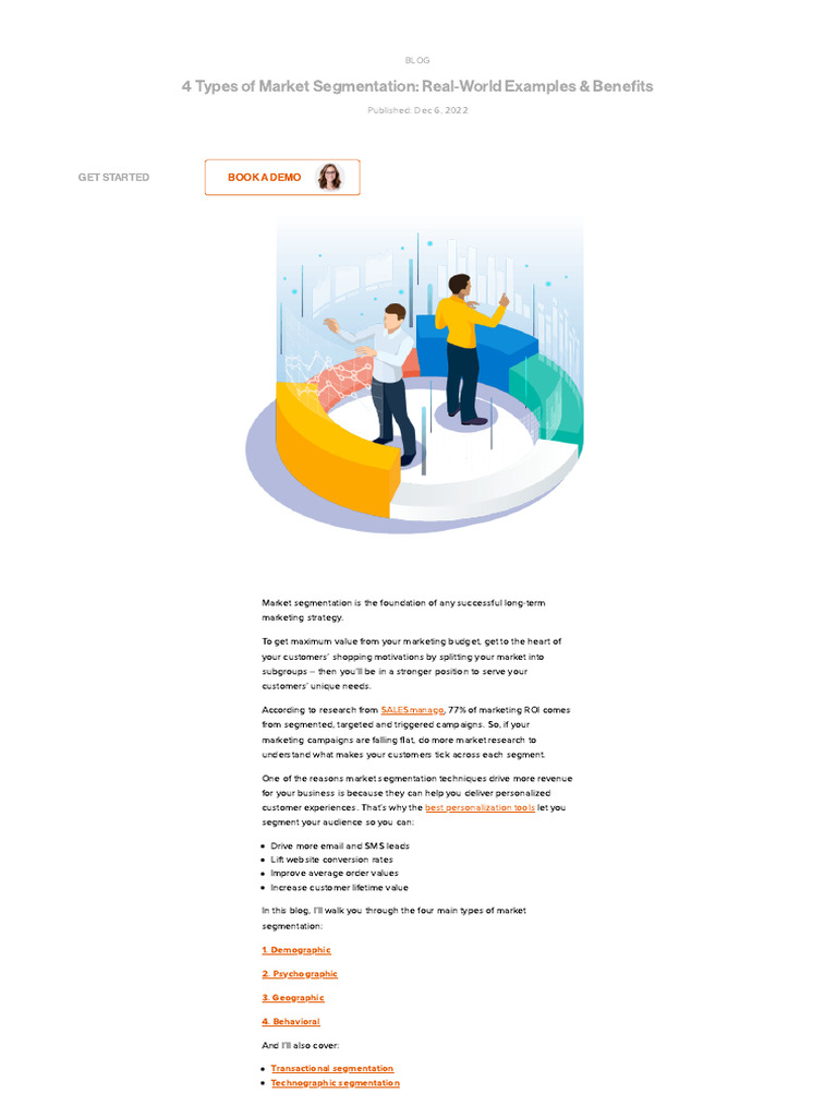 4 Types of Market Segmentation - Examples & Benefits - Yieldify | PDF ...