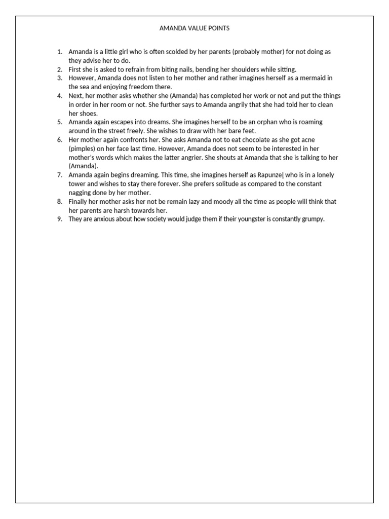 Amanda Value Points X | PDF