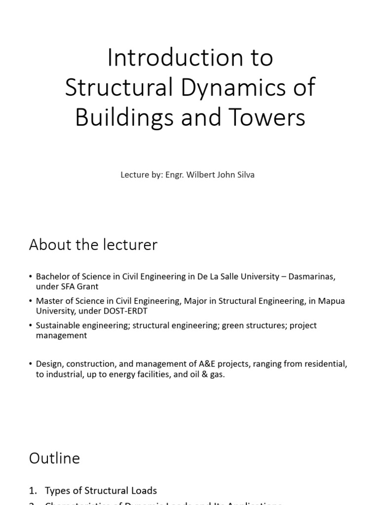 Introduction To Dynamics of Structures of Buildings and Towers-Rev.02 ...
