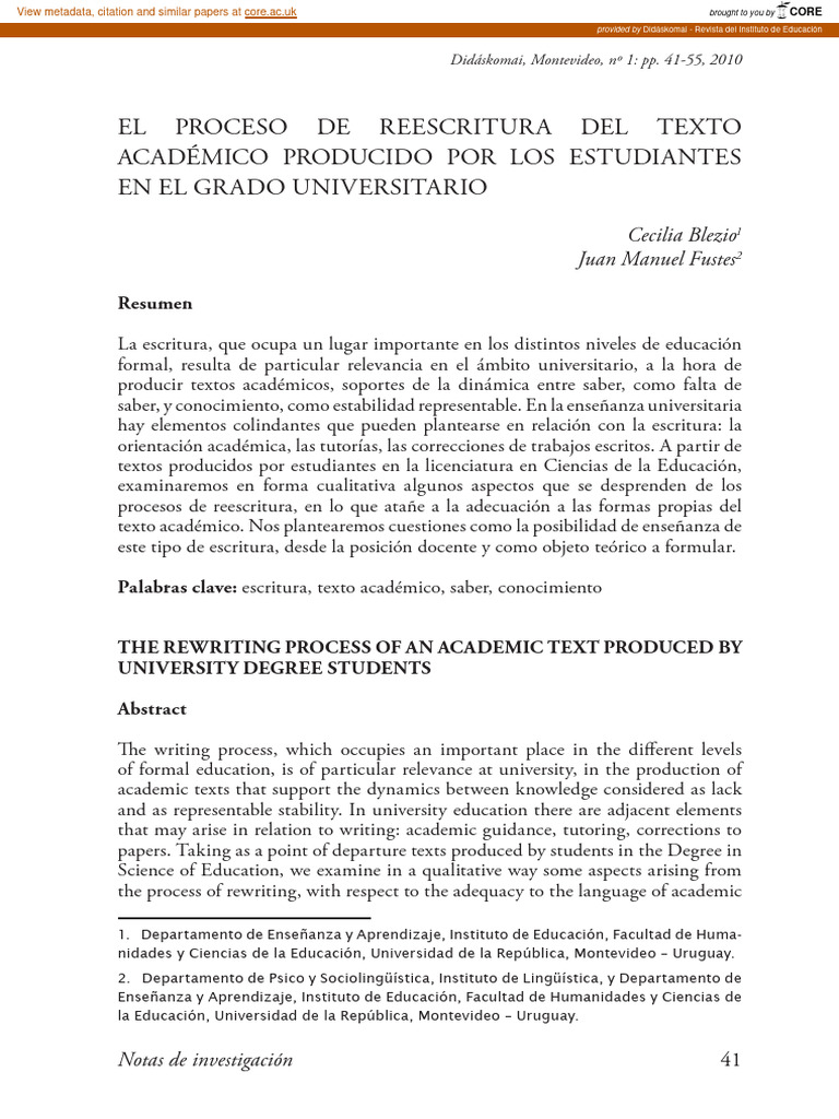 Reescritura de textos académicos universitarios | PDF | Jacques Lacan ...