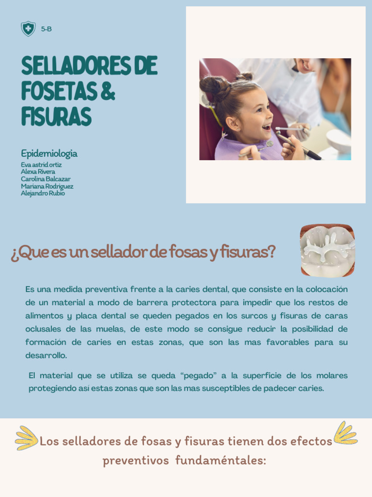 Selladores de Fosas y Fisuras Dentales | PDF | Diente | Odontología