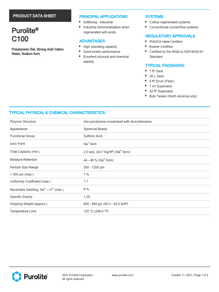 C100 Data Sheet | PDF | Gel | Applied And Interdisciplinary Physics