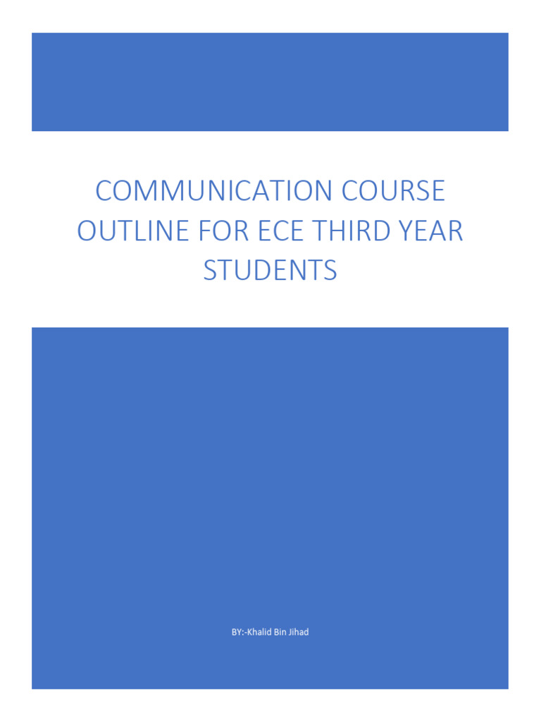 Communication Course Outline | PDF