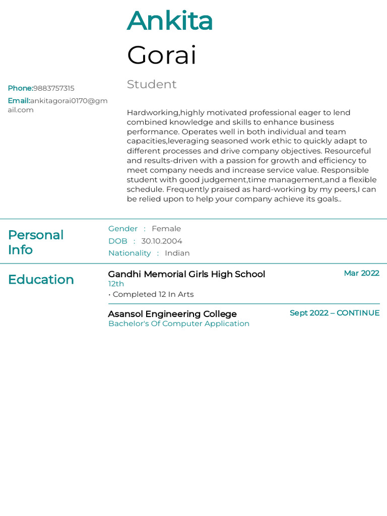 Ankita Resume | PDF