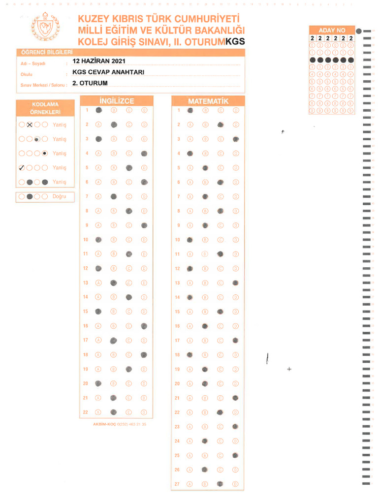 2021-KGS - 2.oturum - Cevap | PDF