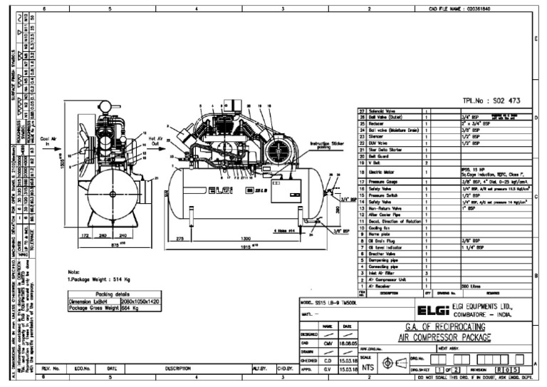 Elgi Ga Drawing - SS 15 HN | PDF