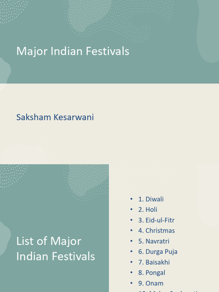 Major Indian Festivals Overview | PDF
