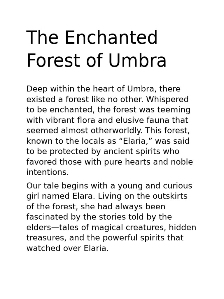 The Enchanted Forest of Umbra | PDF