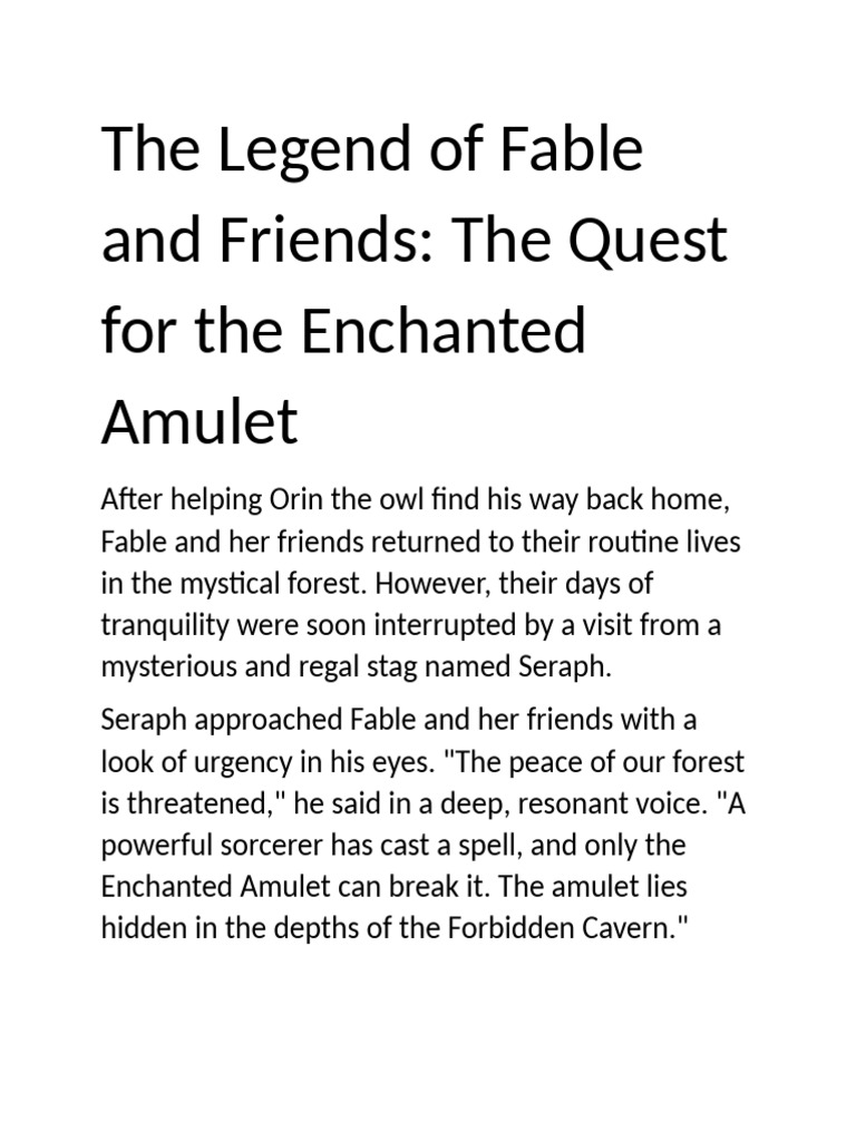 The Legend of Fable and Friend1 | PDF