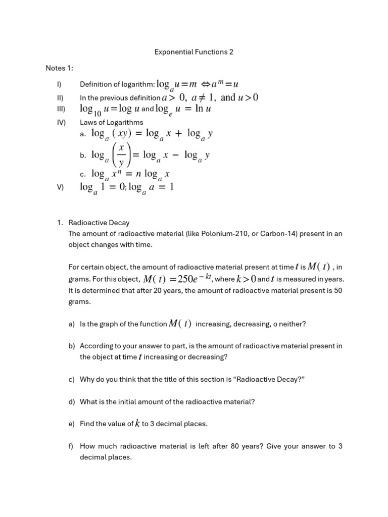 Exponential Functions 2 | PDF | Function (Mathematics) | Logarithm