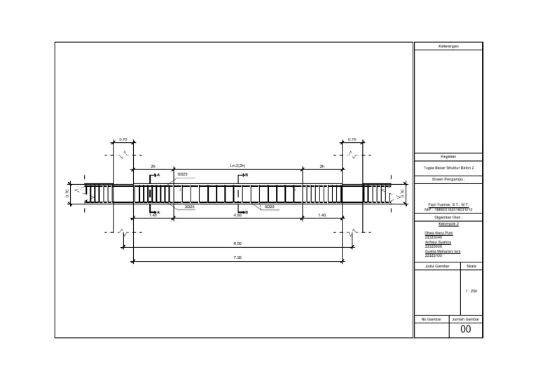 Detail Balok Induk Struktur Beton 2 | PDF