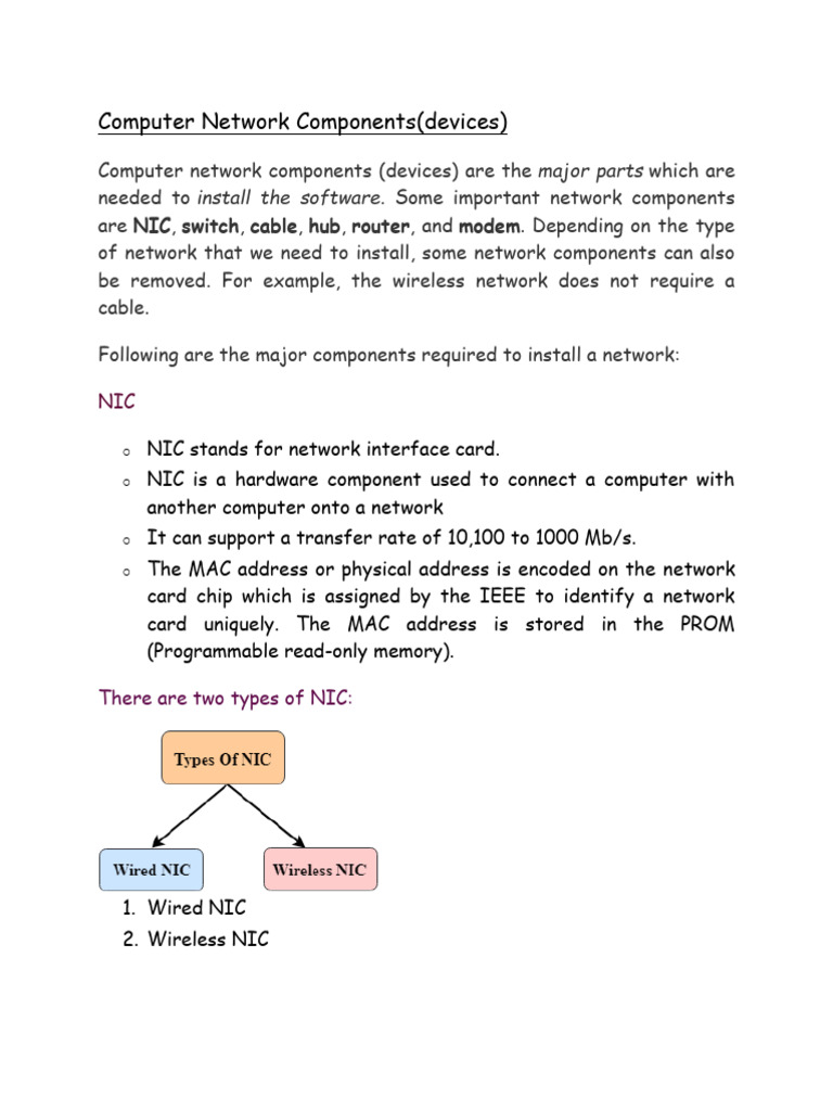 3.1computer Network Components | PDF | Computer Network | Network Switch