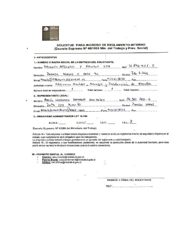 Formulario Seremi | PDF