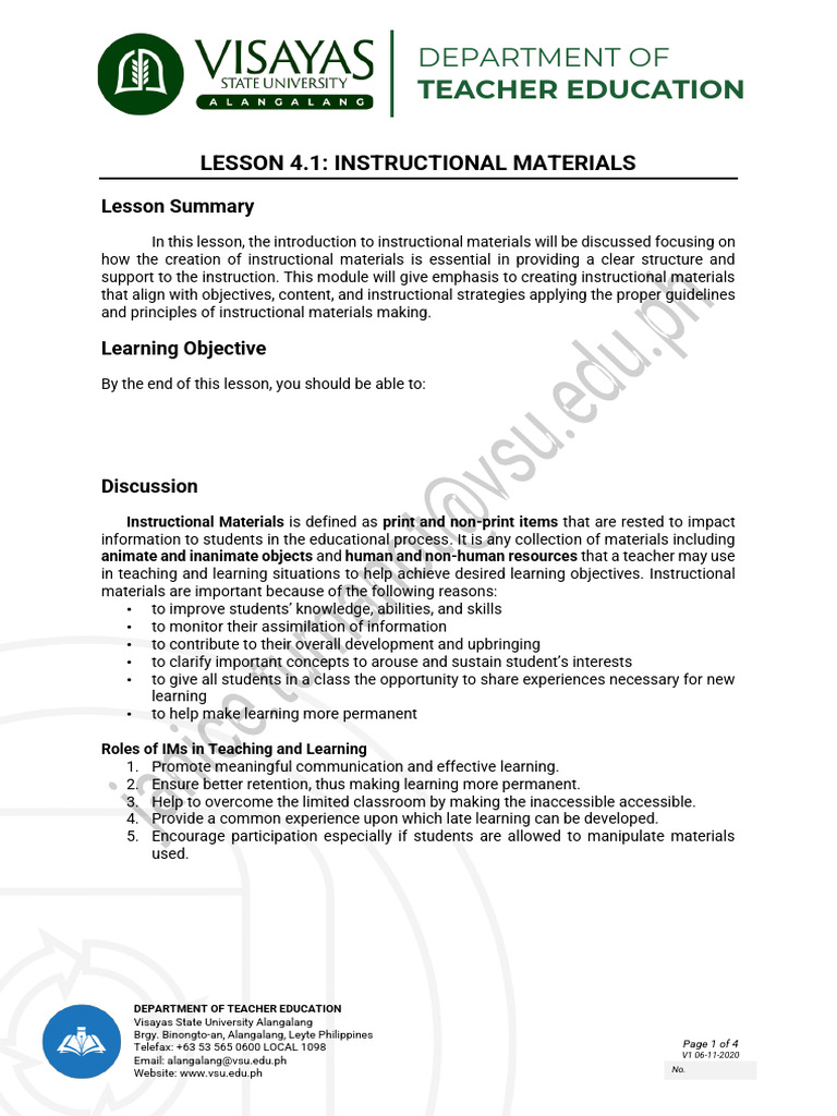 Pred 152N Lesson 4.1 | PDF | Learning | Teachers