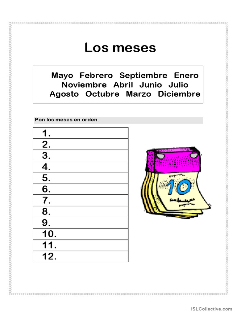 Ordena Meses y Estaciones | PDF