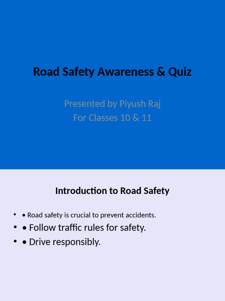 Road Safety Enhanced Presentation | PDF