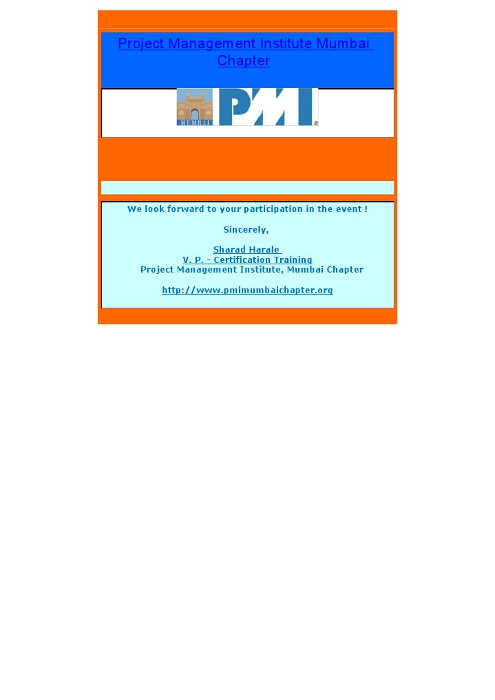 PMI Mumbai Event Invitation | PDF | Business