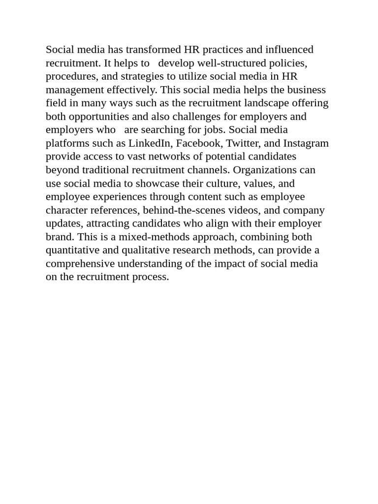 Impact of Social Media on Recruitment | PDF