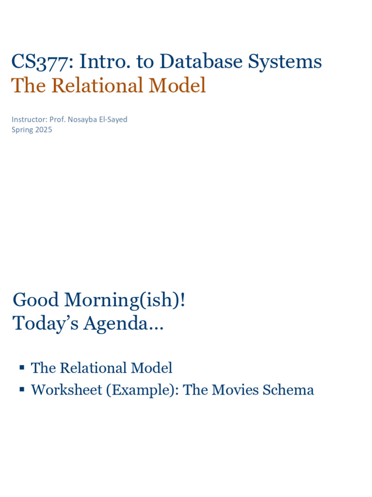 2 Relational Model Intro | PDF | Relational Model | Databases