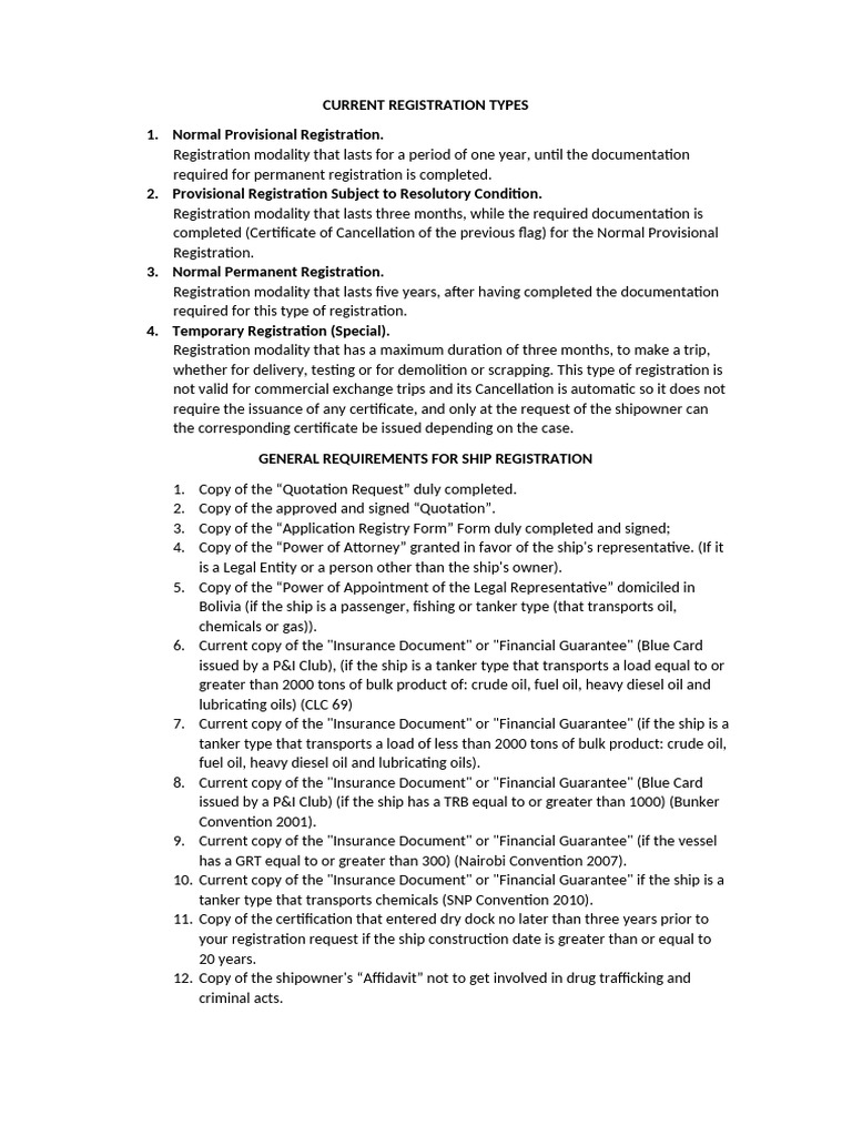 Ship Registration Guidelines | PDF | Ships | Oil