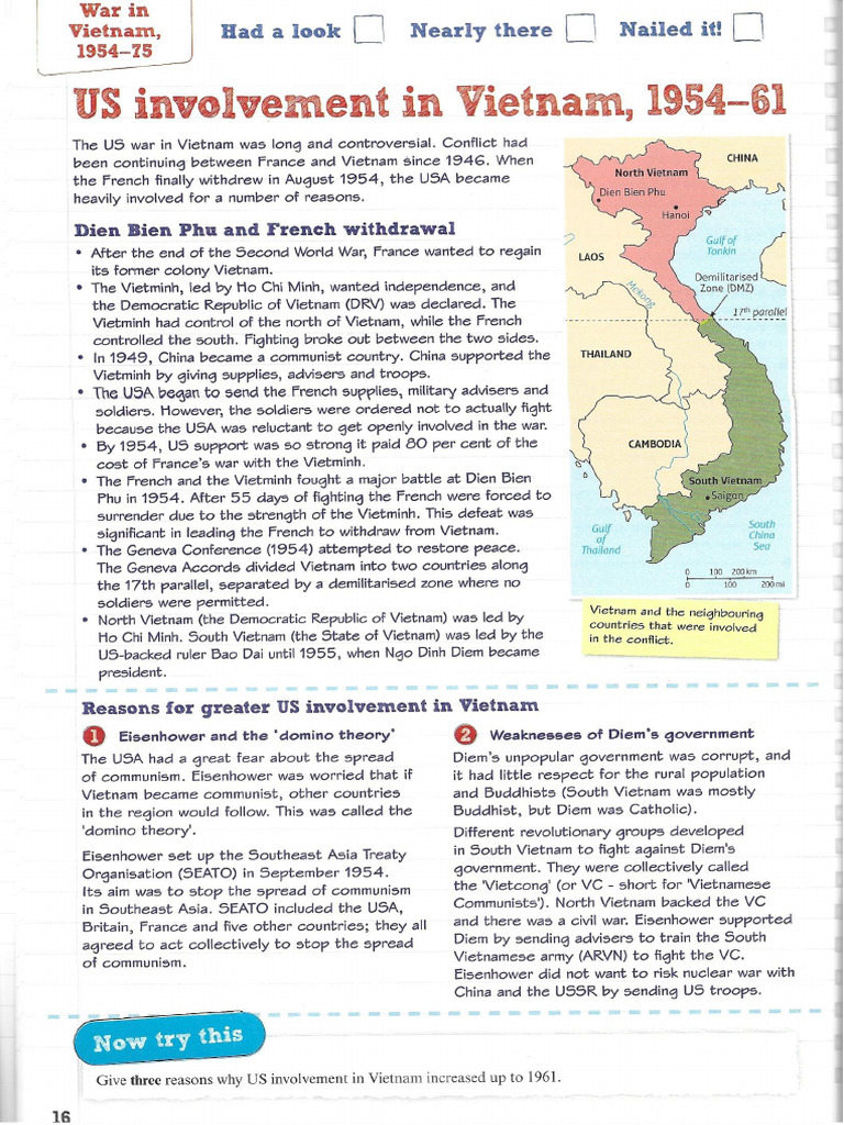 US Involvement in Vietnam 1954 1963 | PDF