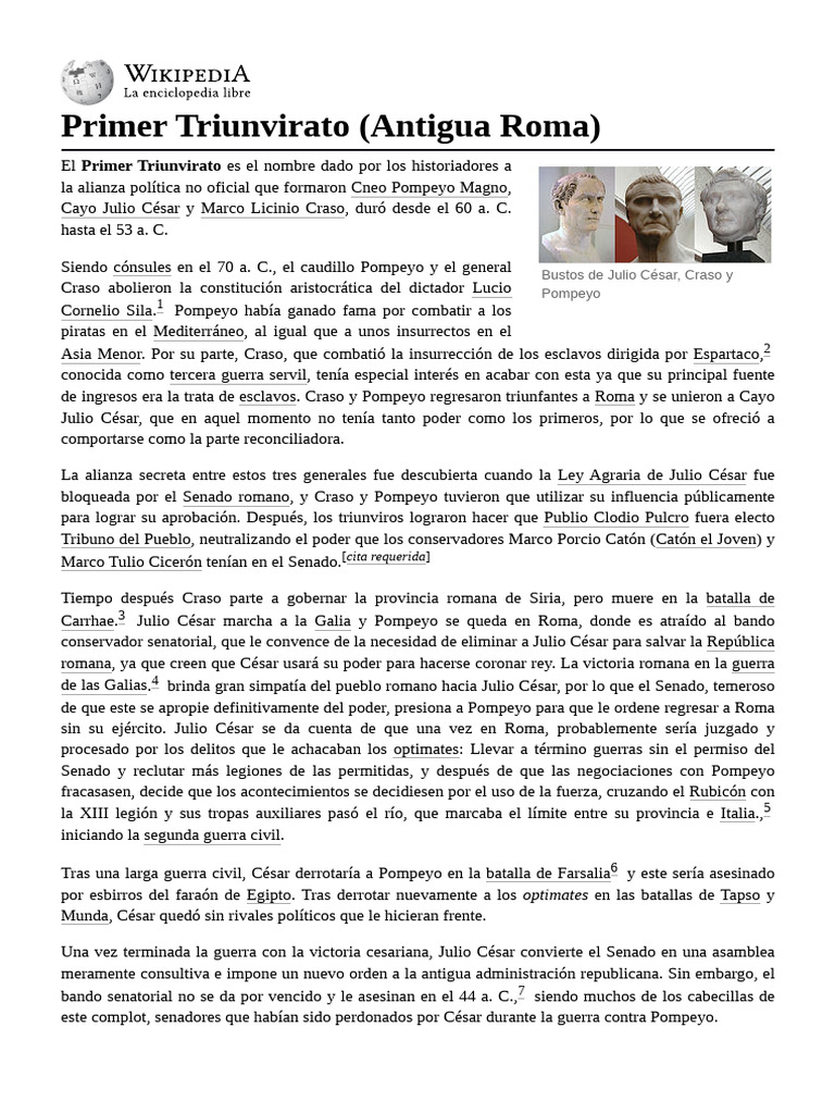 Primer Triunvirato (Antigua Roma) | PDF | Civilizaciones clásicas ...