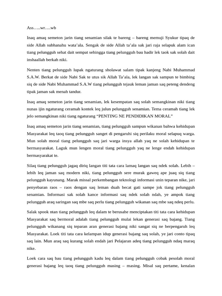 Pidato Bahasa Sasak New | PDF