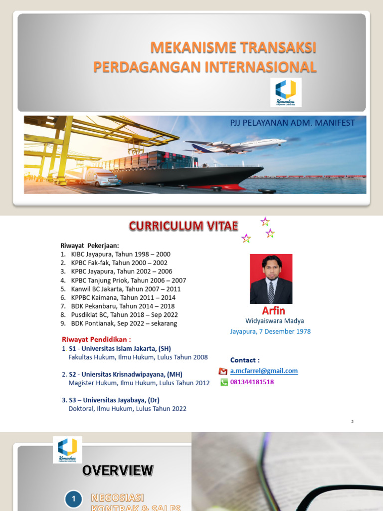 MTPI PJJ Pel Adm Manifest BDK Palembang - PPTX (Materi Pak Arfin) | PDF