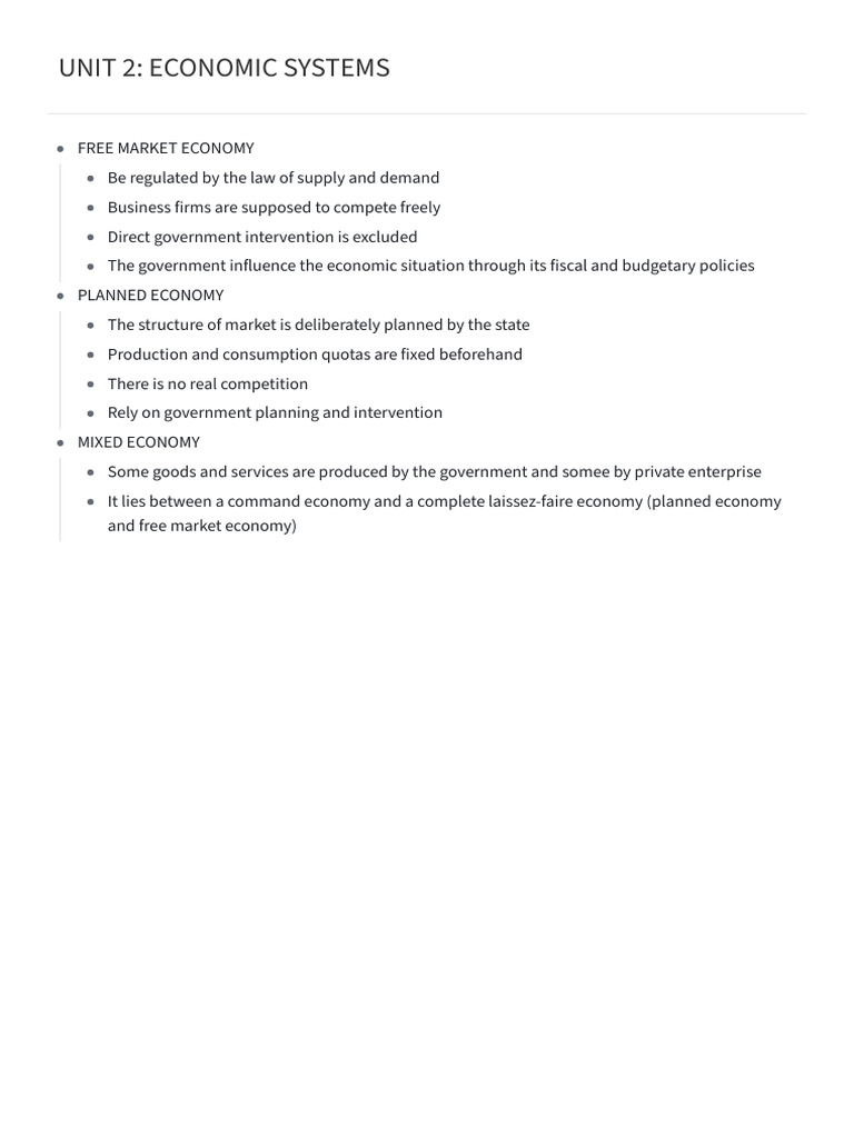 Unit 2_ Economic Systems | PDF