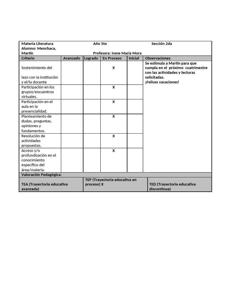 Rúbrica Menchaca, M | PDF