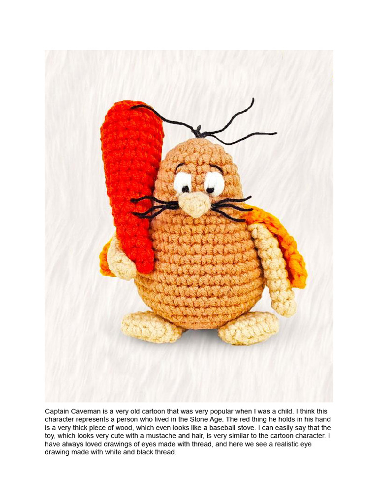 Captain Caveman Amigurumi Pattern | PDF | Crochet | Yarn
