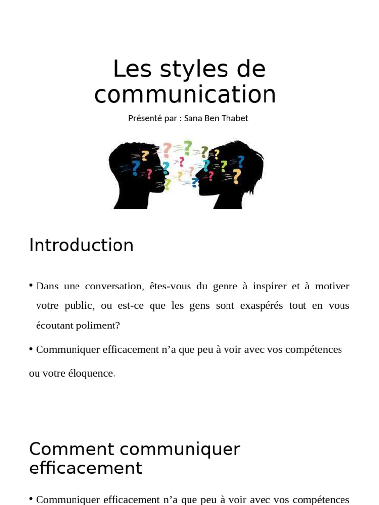 Les Styles de Communication | PDF