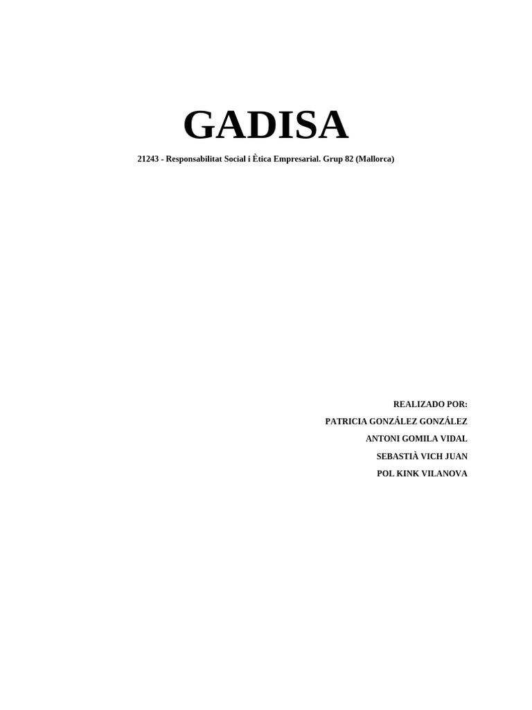 Trabajo Rse Sobre Gadisa | PDF | Residuos | Reciclaje